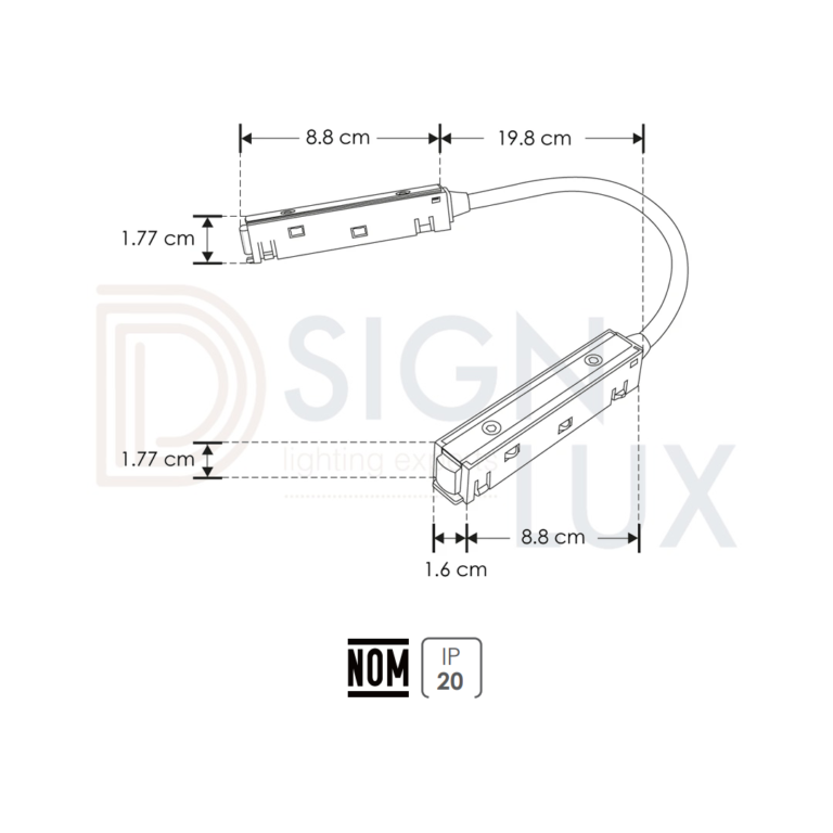 Cople electrificado (conector) macho-macho con cable para riel ...