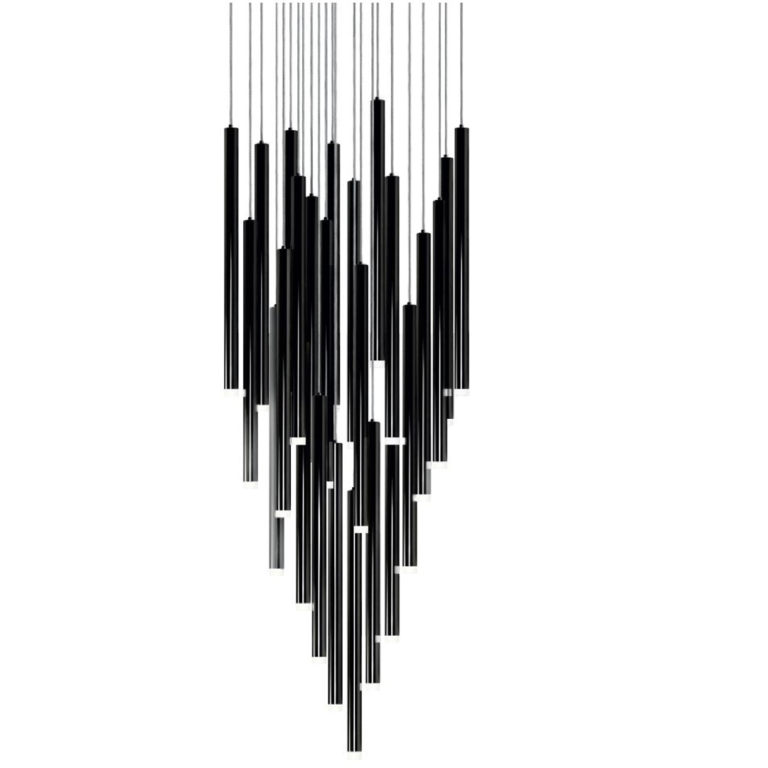 Lampara colgante led cascada de cilindros de 25 luces con cable de 3m ...