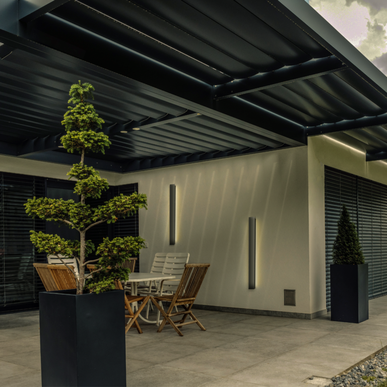 Luminario Arbotante led rectangular luz blanco cálido con salidas de ...