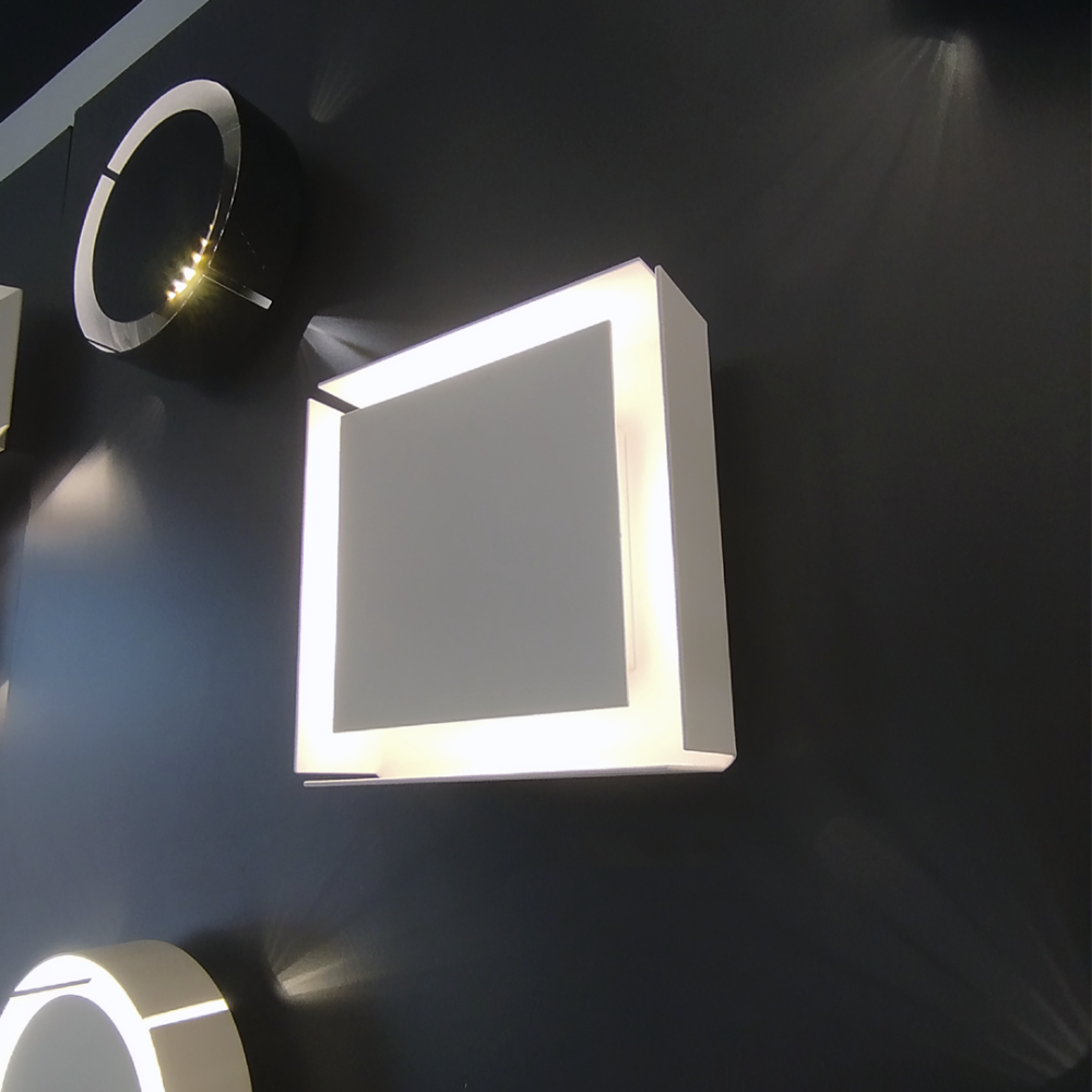 Luminario arbotante led 2 cubos luz blanco cálido de sobreponer con ...