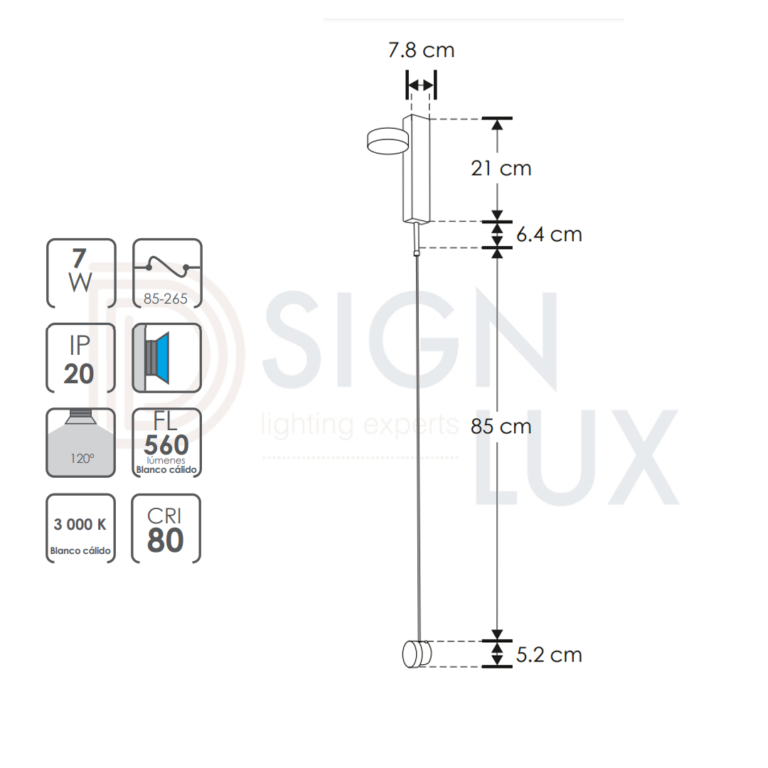 Luminario arbotante led atenuable luz blanco cálido de sobreponer con ...