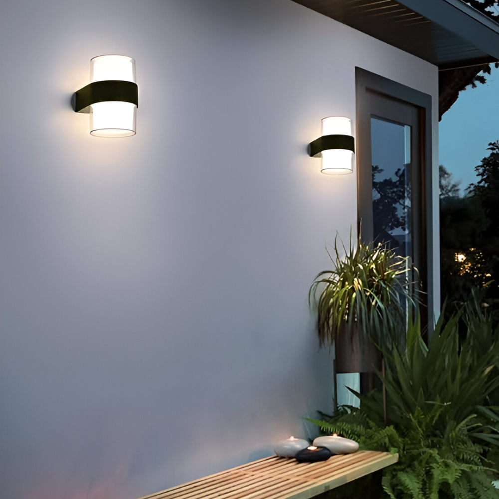 Luminario Arbotante led cilindro luz blanco cálido de sobreponer con ...