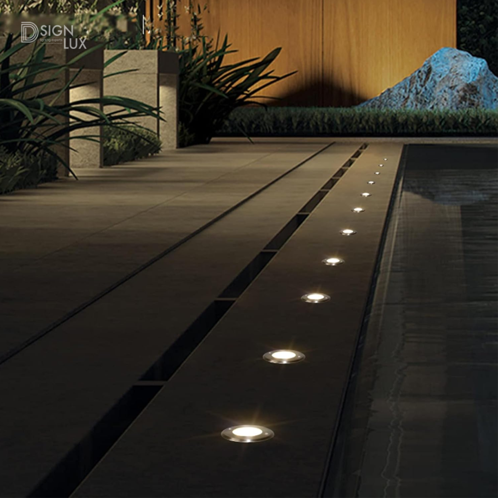 Luminario de piso LED de exterior 3W para empotrar redondo 5.1cm ...