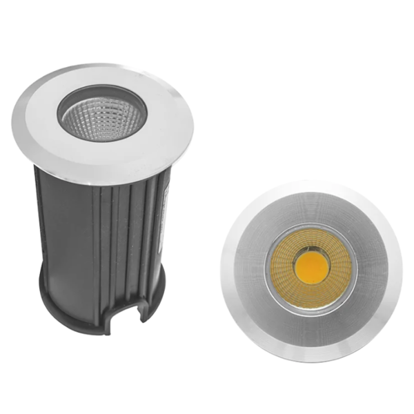 Luminario de piso LED de exterior 3W para empotrar redondo 5.1cm ...