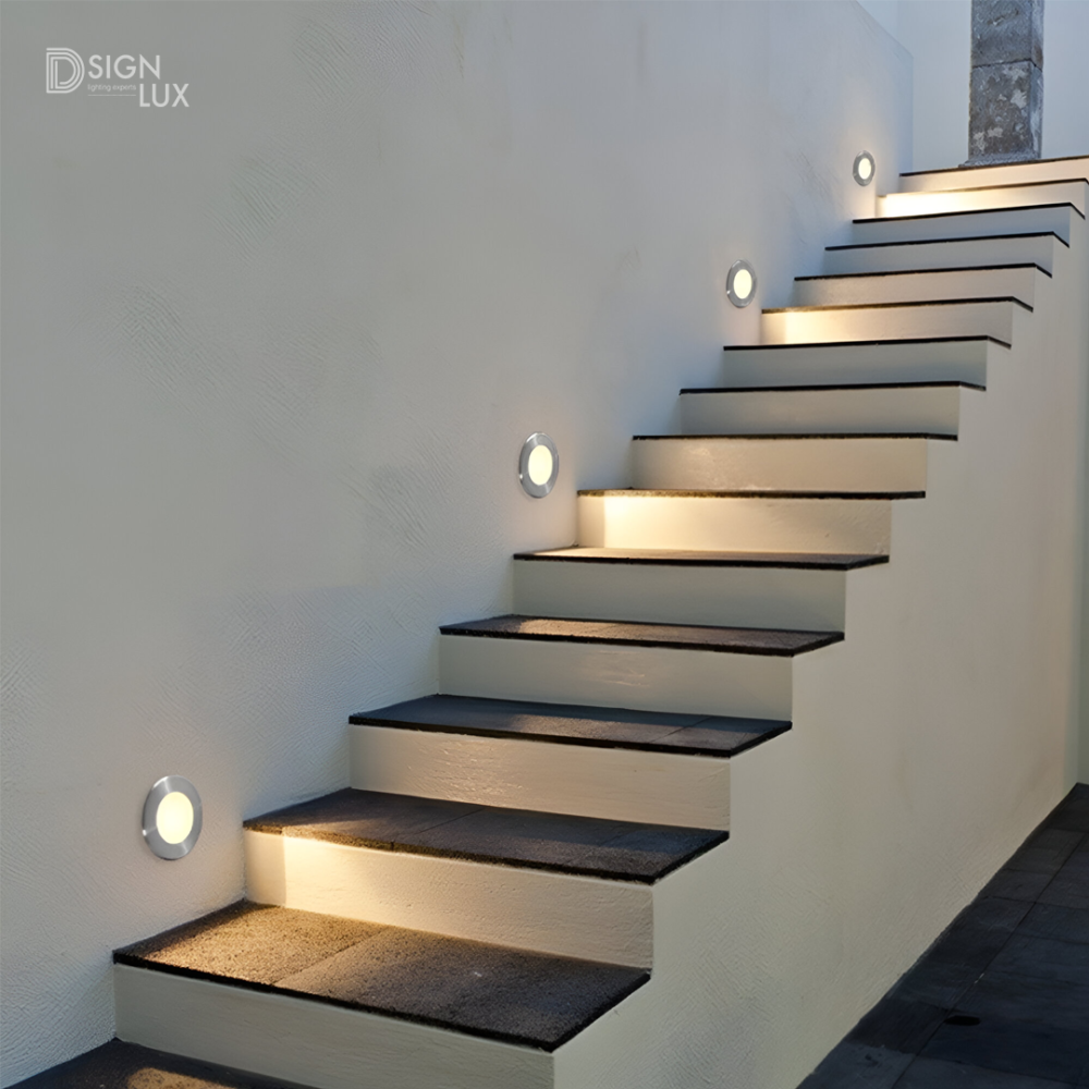 Luminario de piso LED de exterior 1W para empotrar redondo 4.8cm ...