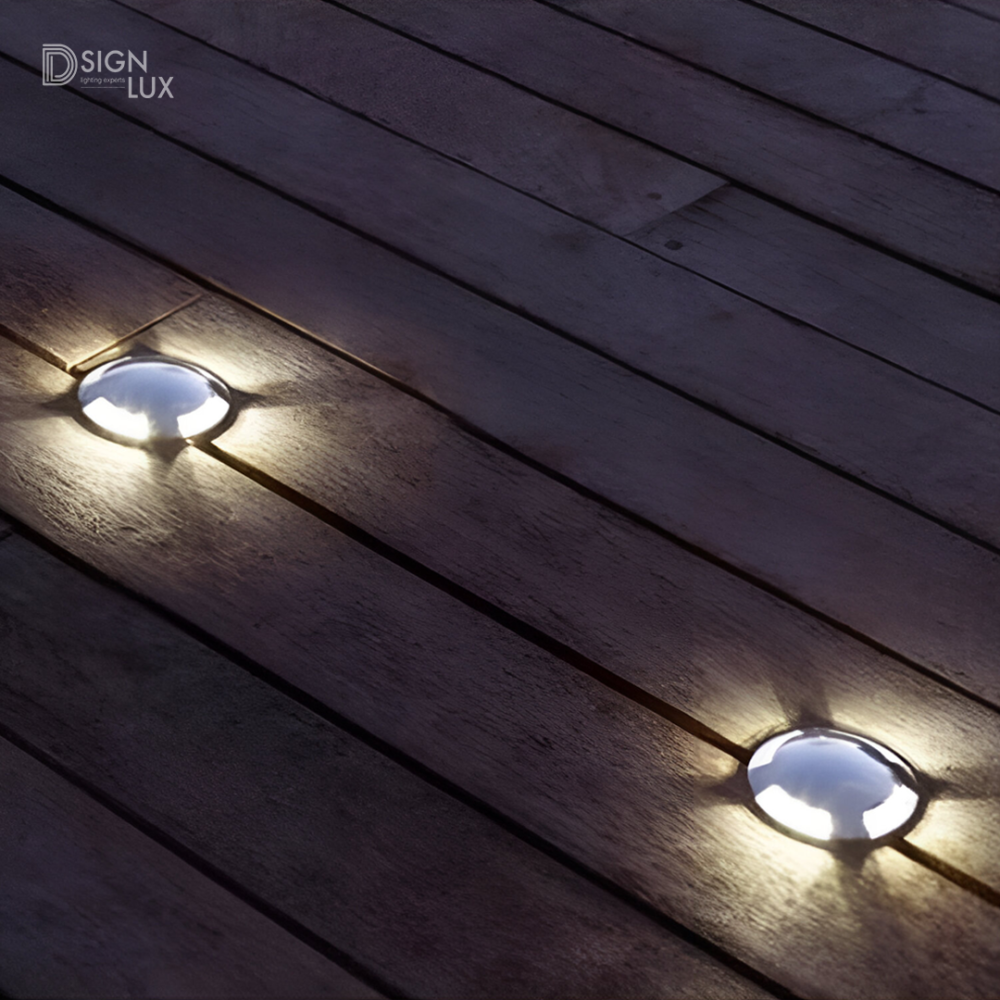 Luminario de piso LED de exterior tipo pastilla 3W, redondo para ...