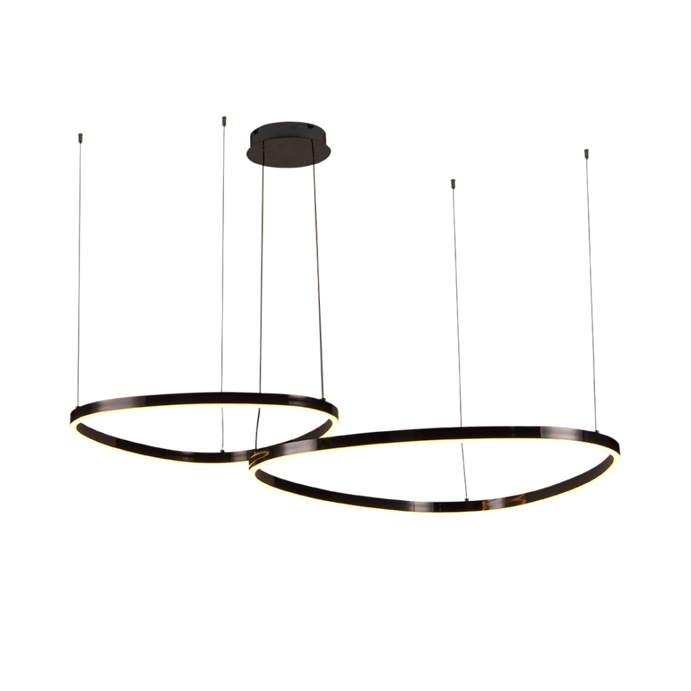 Lámpara colgante led 2 aros a control remoto con dimer de intensidad y ...