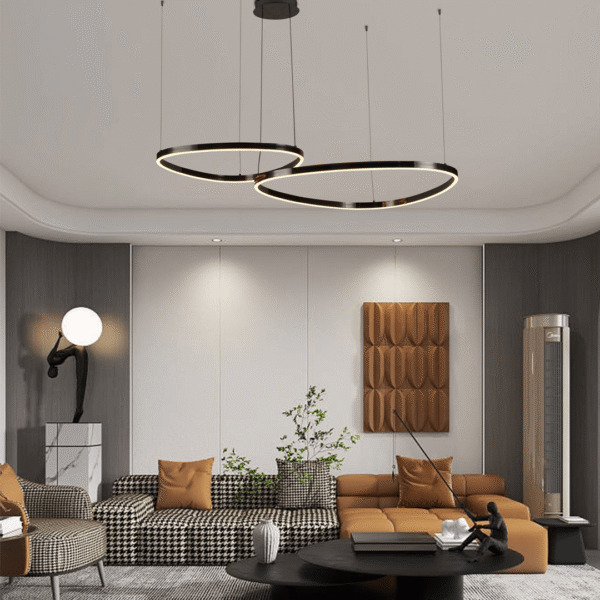 Lámpara colgante led 2 aros a control remoto con dimer de intensidad y ...